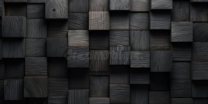 Abstract Block Stack Wooden 3d Cubes, Black Wood Texture for Backdrop ...