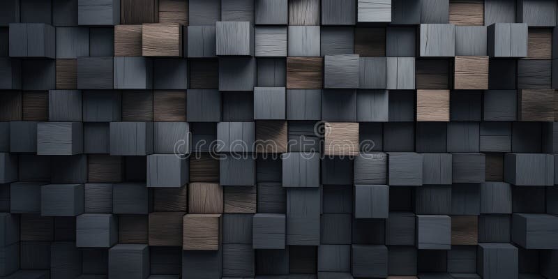 Abstract Block Stack Wooden 3d Cubes, Black Wood Texture for Backdrop ...