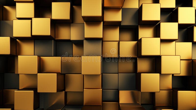 Abstract Block Stack Wooden 3d Cubes, Golden Wood Texture for Backdrop ...