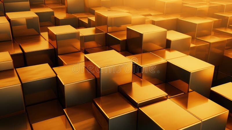 Abstract Block Stack Wooden 3d Cubes, Golden Wood Texture for Backdrop ...