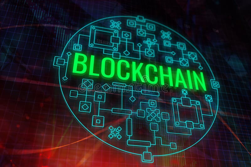 Abstract Blockchain Network Background, 3d Render Stock Illustration ...