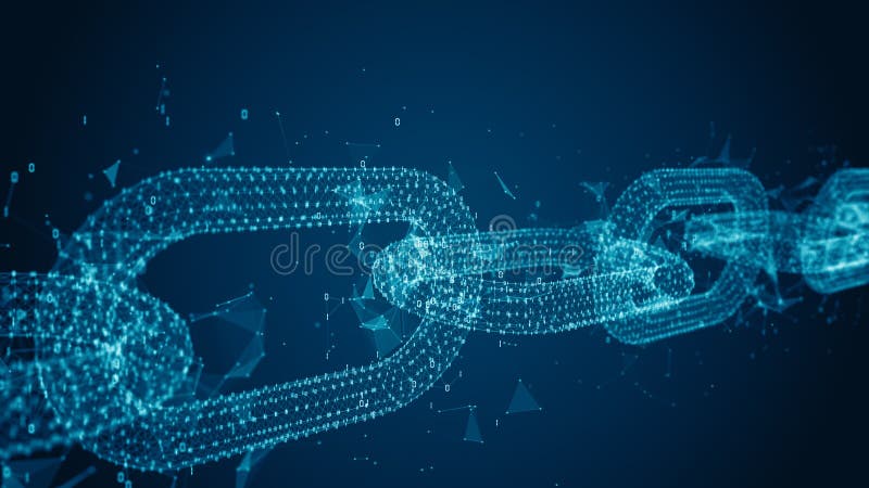 Abstract Blockchain Network Background, 3d Render Stock Illustration - Illustration of ...