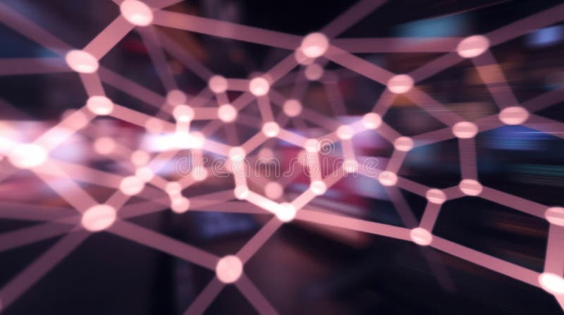 Abstract Blockchain Network Background, 3d Render Stock Illustration ...