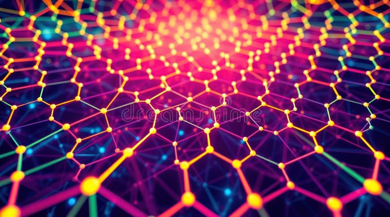 Abstract Blockchain Network Background, 3d Render Stock Illustration ...