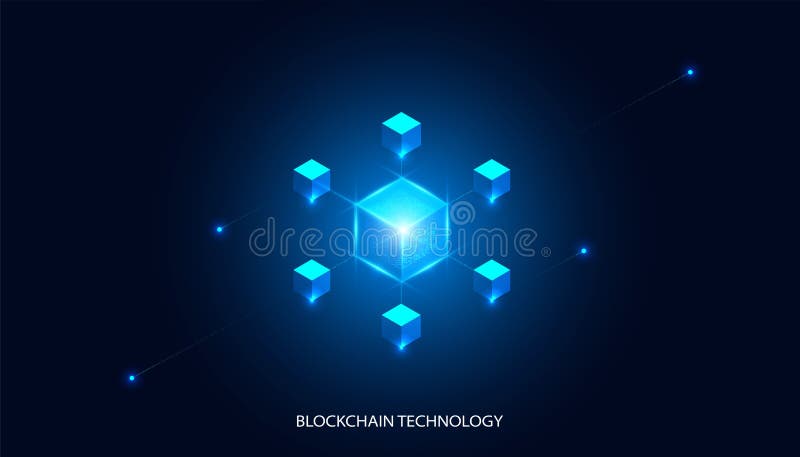 Abstract Blockchain Network Background, 3d Render Stock Illustration ...
