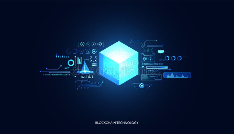 Abstract Blockchain Network Background, 3d Render Stock Illustration ...