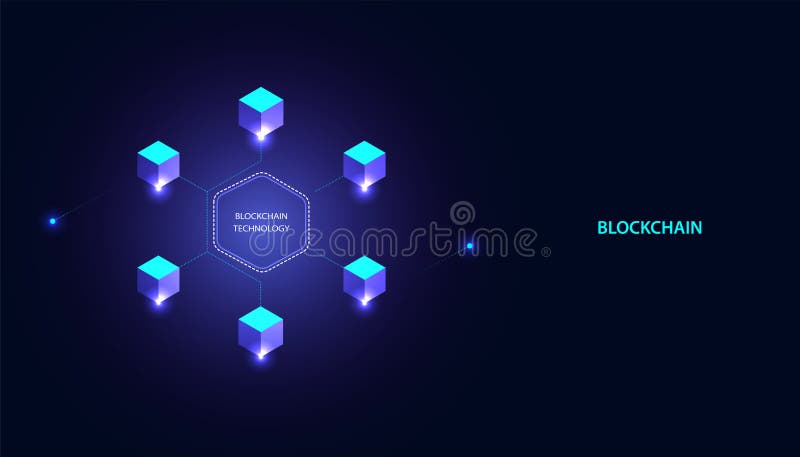 Abstract Blockchain Network Background, 3d Render Stock Illustration ...