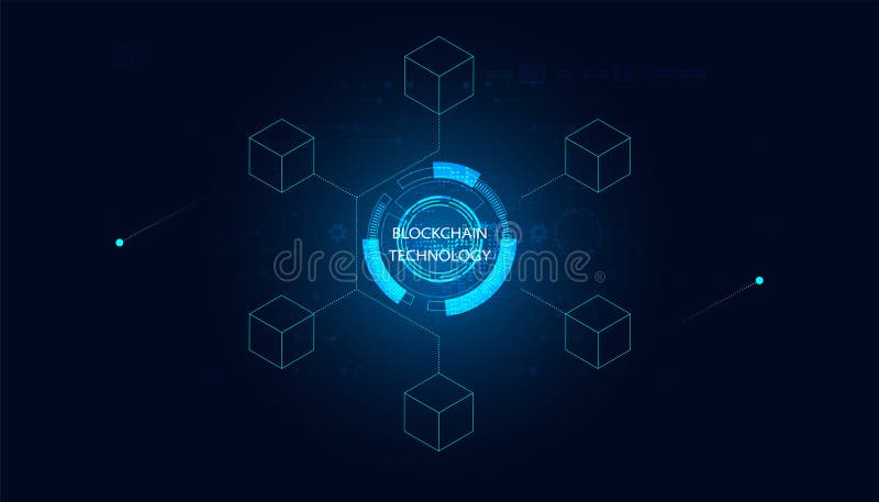 Abstract Blockchain Technology Cryptocurrency and Fintech Square Stock ...