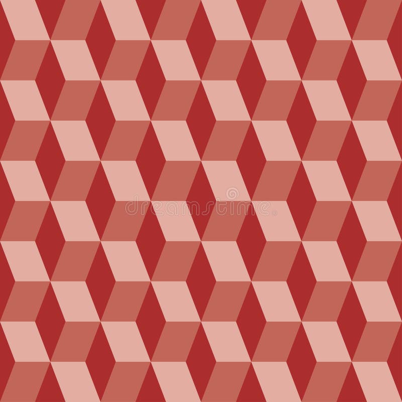 Abstract Blocks Visual Illusion Seamless Contrast Red Pattern Stock ...