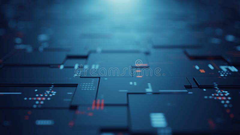 Abstract Blocky Rectangle Shapes with Digital Binary Dots and Lines ...