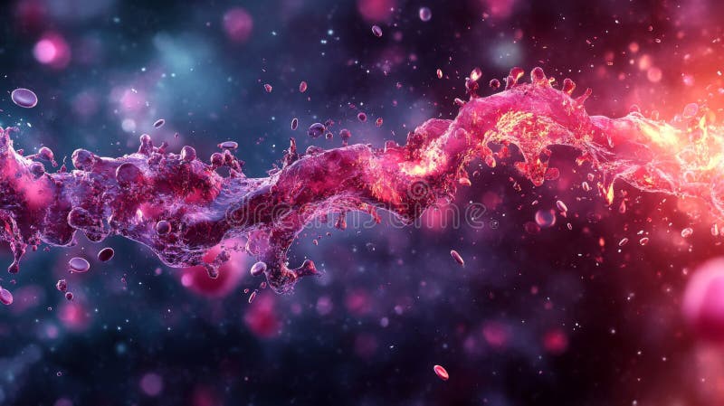 Abstract Blood Flowing Dynamically through Space Stock Illustration ...