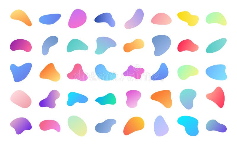 Abstract Blotch Shape. Liquid Shape Elements. Set of Modern Graphic ...