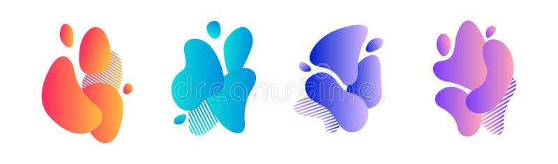 Abstract Blotch Shape. Liquid Shape Elements. Set of Modern Graphic ...