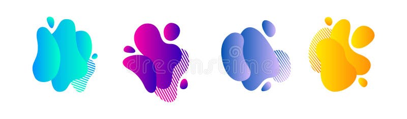 Abstract Blotch Shape. Liquid Shape Elements. Set of Modern Graphic ...