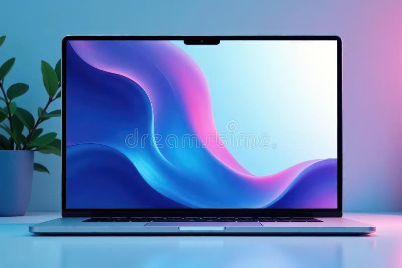 Abstract Blue Accents on Business Website Mockup, Stylish, Technology ...