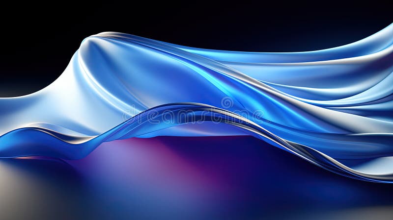 Abstract of Blue Acrylic Liquid Paint Wavy Pattern Background Stock ...