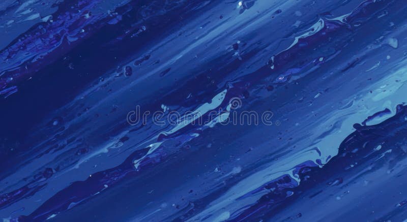 Abstract Blue Acrylic Painting Texture Background Deep Ocean Swirls ...