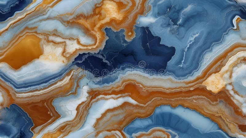 Abstract Blue Agate Stone Texture with Gold Stock Illustration ...