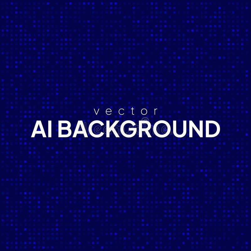 Abstract Blue AI Background with Modern Vector Mosaic of Pixel ...