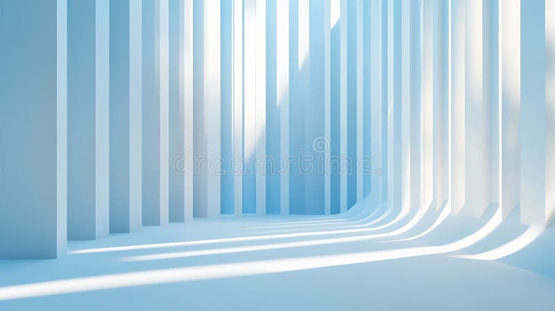 Abstract Blue Architectural Columns Interior Design Stock Illustration ...
