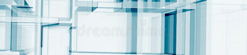 Abstract Blue Architecture 3d Rendering Stock Illustration ...