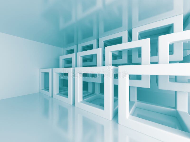 Abstract Blue Architecture Design Background Stock Illustration ...