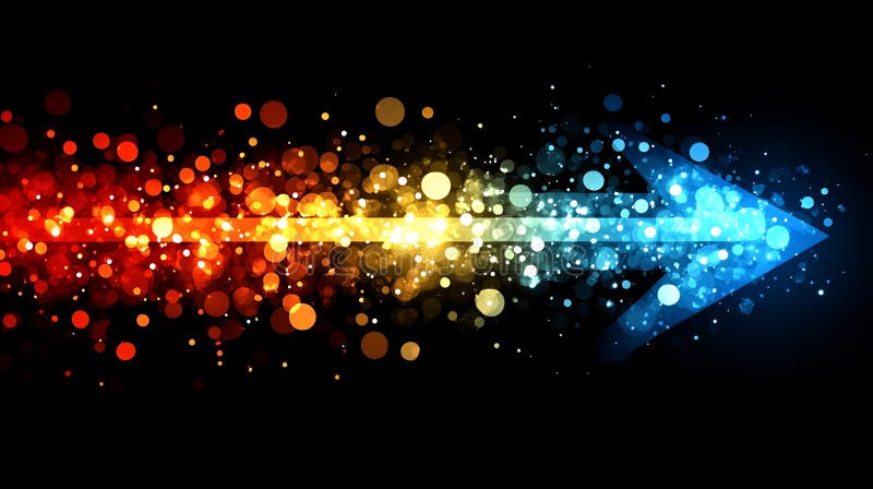 Abstract Blue Arrow with a Bright Glowing Trail Stock Illustration ...