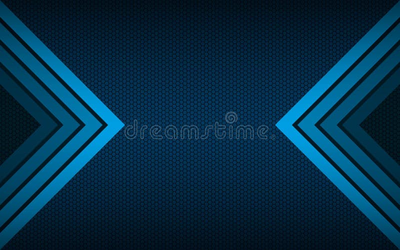 Abstract Blue Arrow Direction with Dark Hexagon Mesh Texture. Modern ...