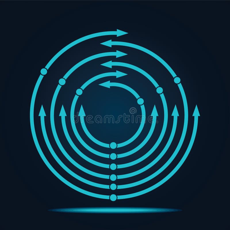 Abstract blue arrow icon stock vector. Illustration of loop - 29547882