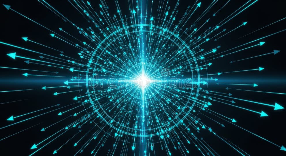 Abstract Blue Arrow Network Radiating Outward Stock Illustration ...