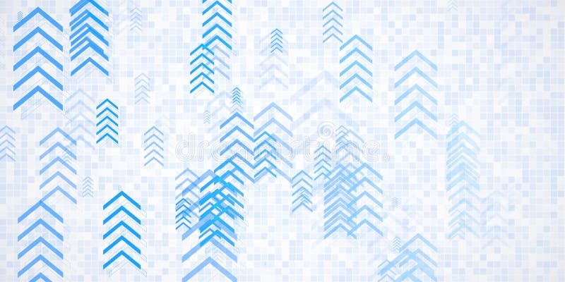 Abstract Blue Arrows and Grid Pattern on a Light Background. 3D ...