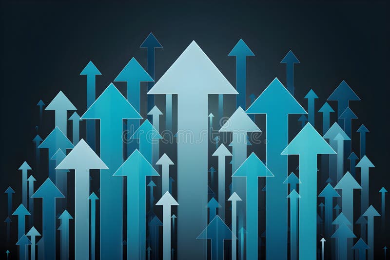 Abstract Blue Arrows Radiate from a Central Point, Symbolizing Growth ...