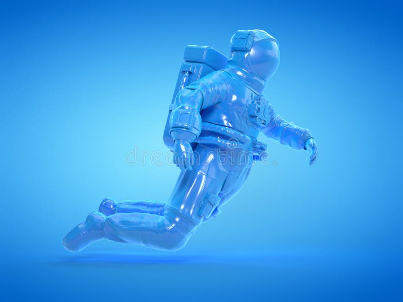 Blue Astronaut Isolated stock illustration. Illustration of person ...