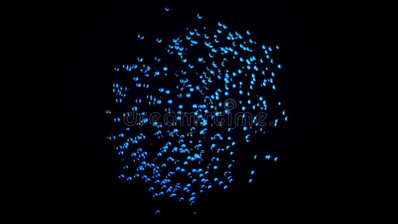 3d Blue Atom Grid Molecular Frame on Black Background Stock Footage ...