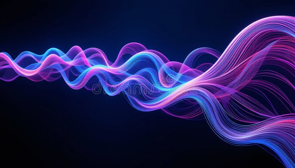 Abstract Blue Backdrop Design with Glowing Lines in a Dynamic, Wave ...