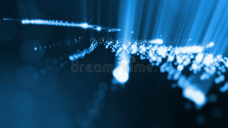 Abstract Blue Background As a Loopable Sequence with Glow Particles and Depth of Field. 3d ...