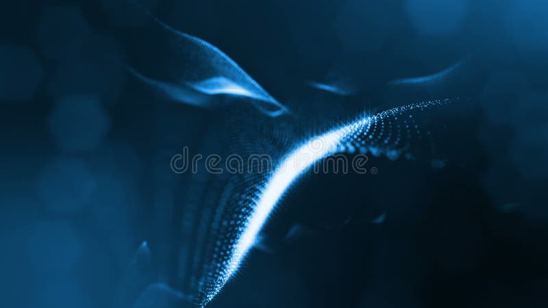 Abstract Blue Background As a Loopable Sequence with Glow Particles and Depth of Field. 3d ...