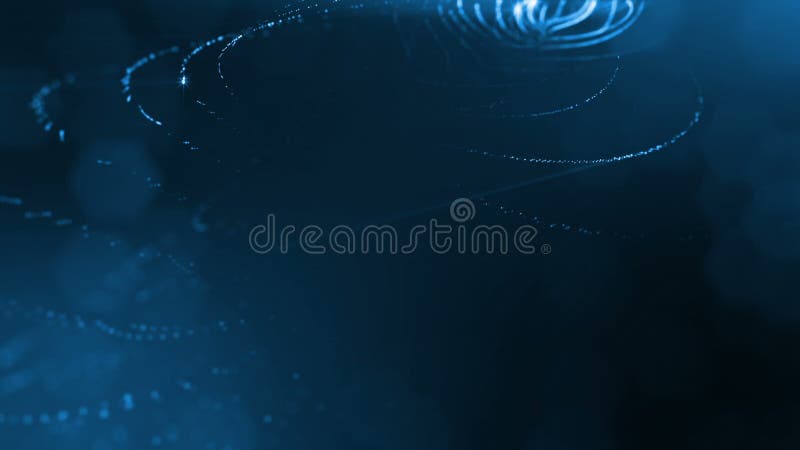 Abstract Blue Background As a Loopable Sequence with Glow Particles and Depth of Field. 3d ...