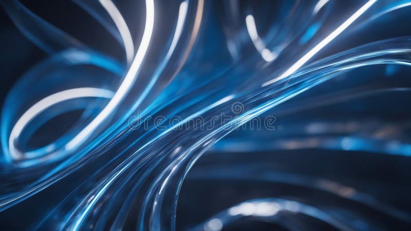 Abstract Blue Background _A Blue Abstract Art with Curved Lines and ...