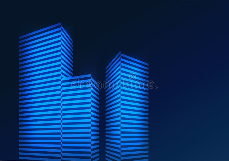 Abstract Blue Background with Buildings. Vector Illustration Stock ...