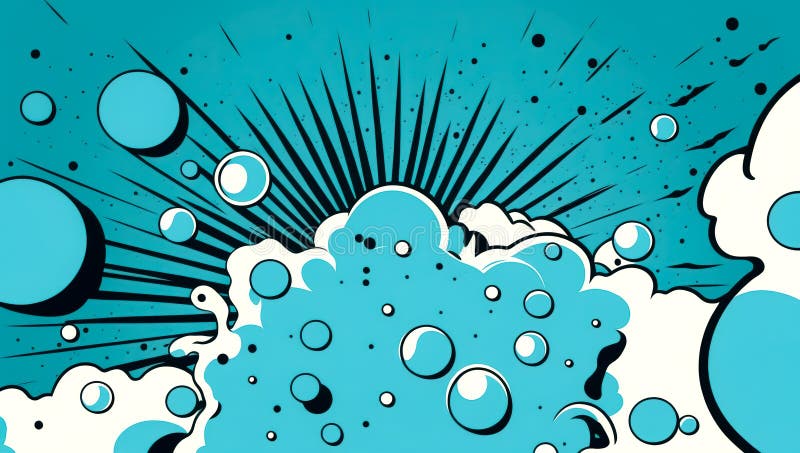 Abstract Blue Background, Cartoon Illustration, Generative AI. Stock ...