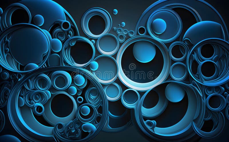 Abstract Blue Background with Circles. Generative AI Stock Illustration ... Abstract Blue Background with Circles. Generative AI Stock Illustration ...
