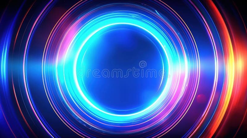 Abstract Blue Background with Circles. Radial Neon Background with ... Abstract Blue Background with Circles. Radial Neon Background with ...