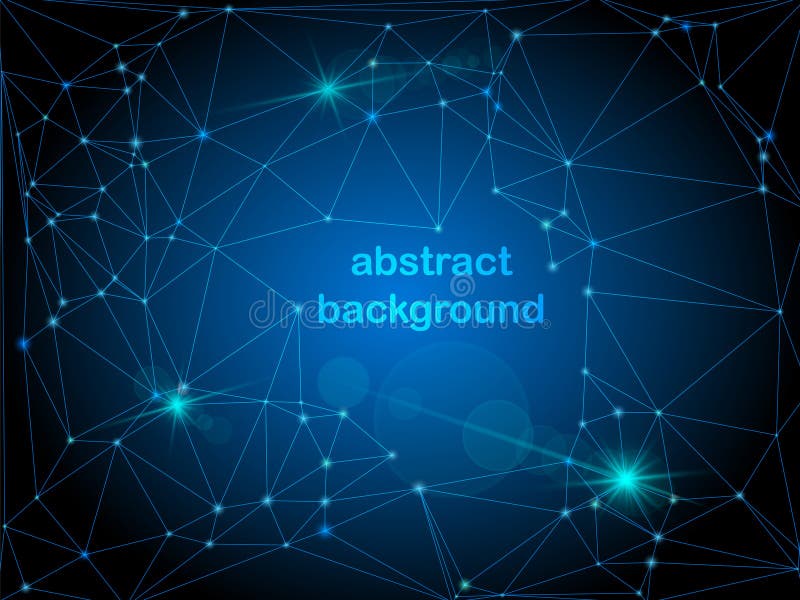 Abstract Blue Background with Connected Dots and Lines. Global Network ...