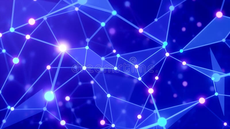 Abstract Blue Background with Connecting Dots and Lines. Connection ...