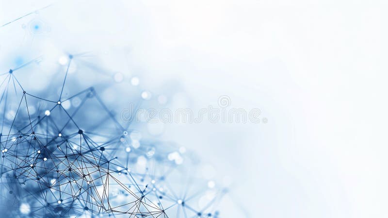 Abstract Blue Background with Connecting Dots and Lines. Network ...