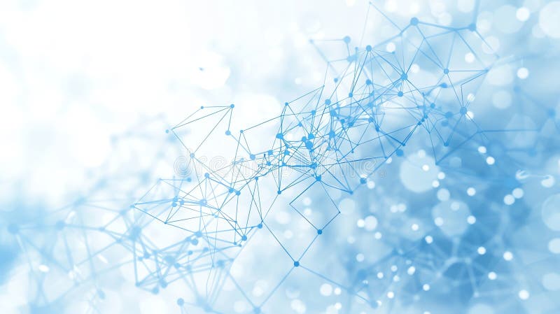 Abstract Blue Background With Connecting Dots And Lines Network Connection Structure Plexus