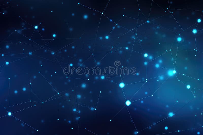 Abstract Blue Background with Connecting Dots and Lines. Network ...