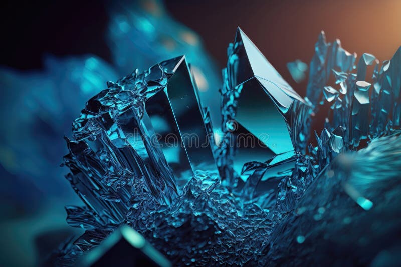 Abstract Blue Background of Crystal Refractions. AI Generation Stock ...