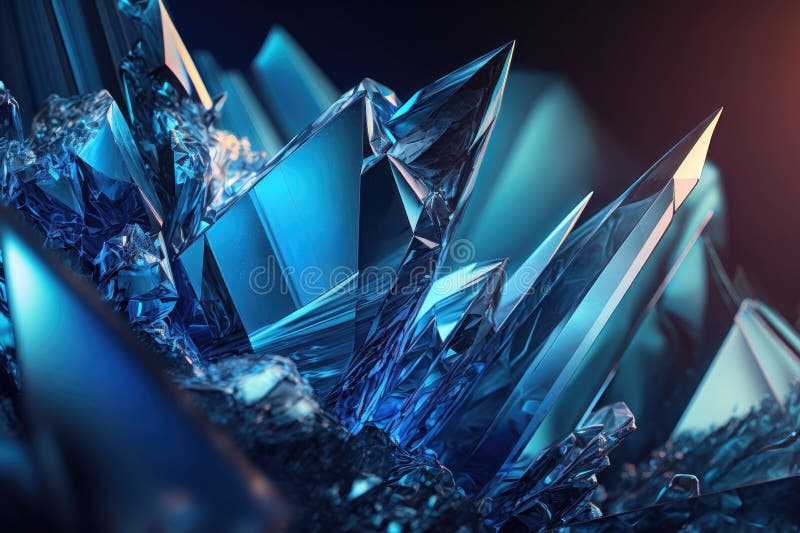 Abstract Blue Background of Crystal Refractions. AI Generation Stock ...